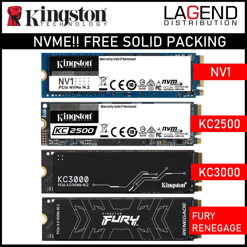 KINGSTON NV3 / NV2 / NV1 NVME NV1 KC2500 KC3000 FURY RENEGADE A2000 250GB 500GB 512GB 256GB 1TB ...