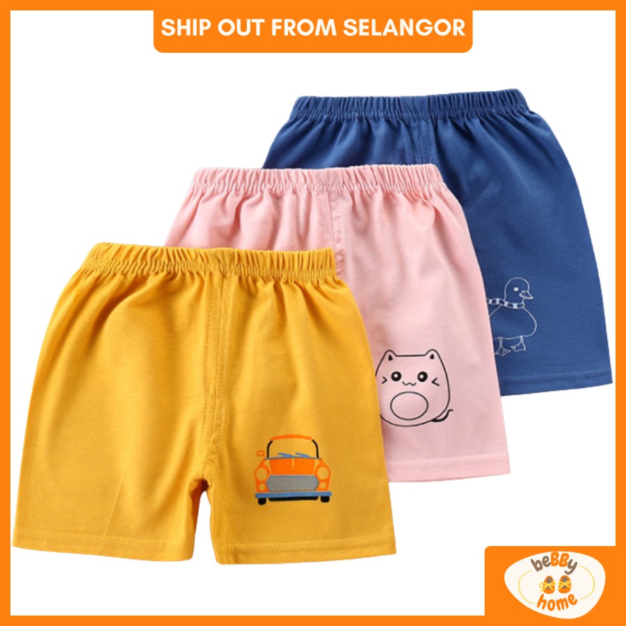 Seluar Budak Pendek 6M-4Y Kids Short Pants Unisex Soft Cotton ...