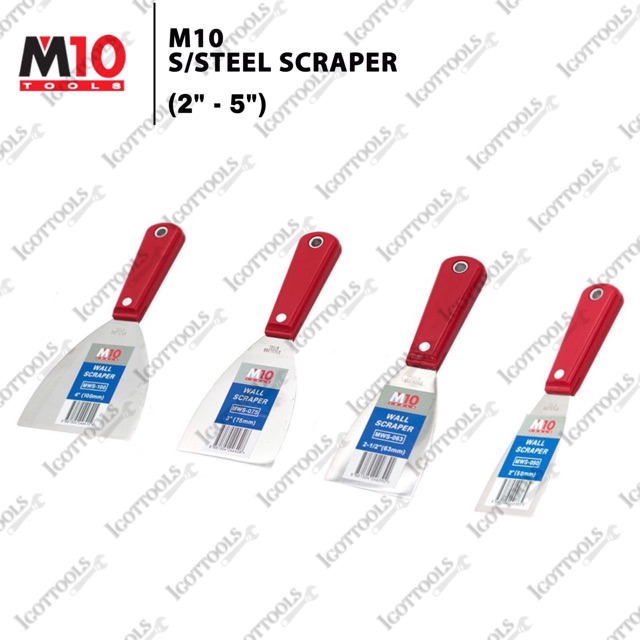 M10 (2”~6”) Stainless Steel WALL Scraper w Red Handle | Shopee Malaysia