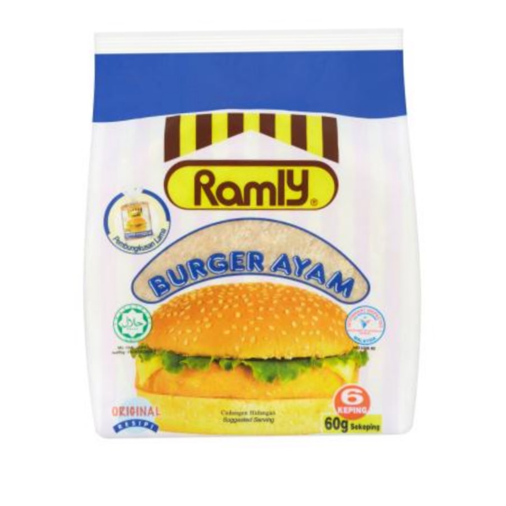 Ramly Burger Ayam / Chicken (6*60g) 360g/per pack | Shopee Malaysia