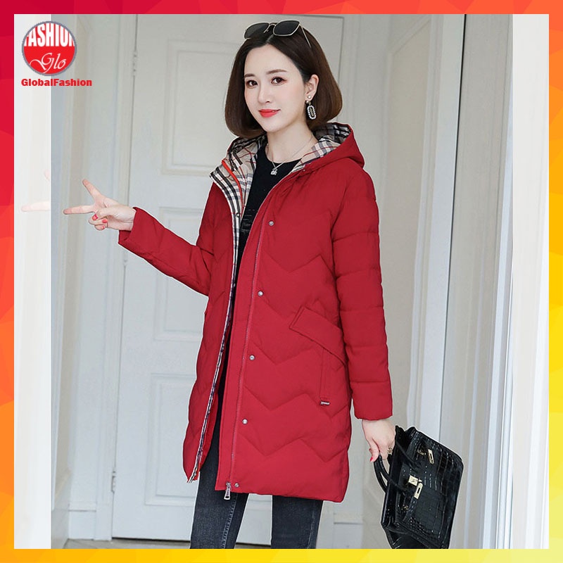 Plus Size Winter Jacket Woman Baju Sejuk Perempuan Tebal Slim Fit ...