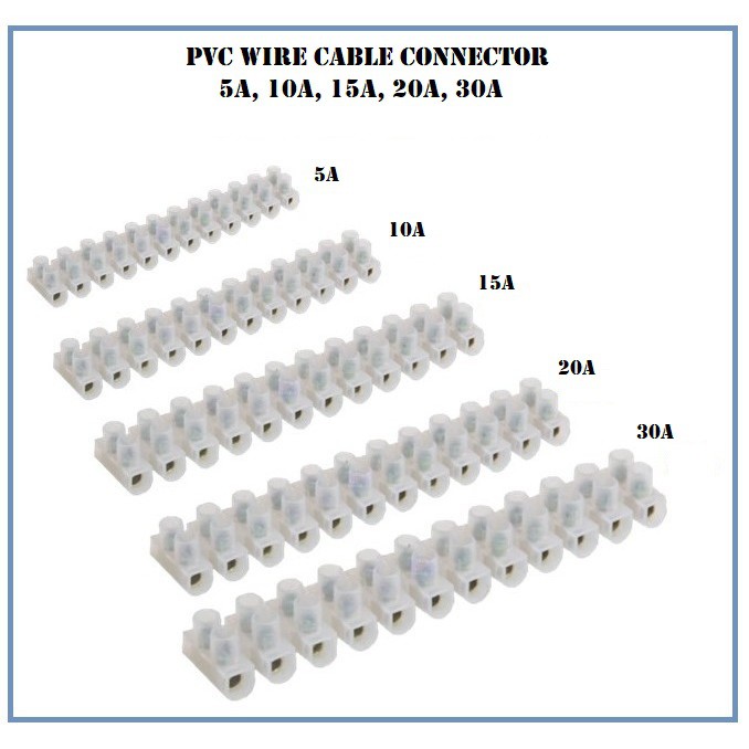 PVC Wire Cable Connector 5A/10A/15A/20A/30A Terminal Block | Shopee ...