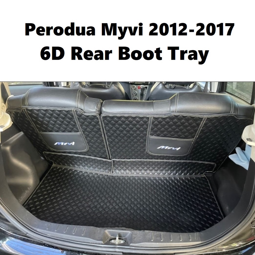 Perodua Myvi 2012-2017 6D Leather Rear Boot Cargo Car Floor Mats Trunk ...