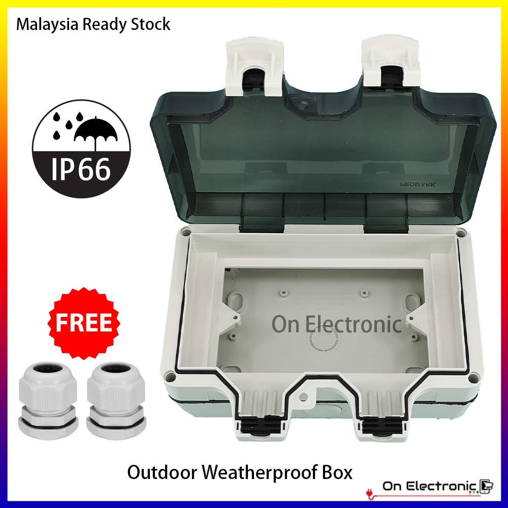 IP66 Weatherproof Outdoor Cover for 2Ways Double Switch Socket | Shopee ...