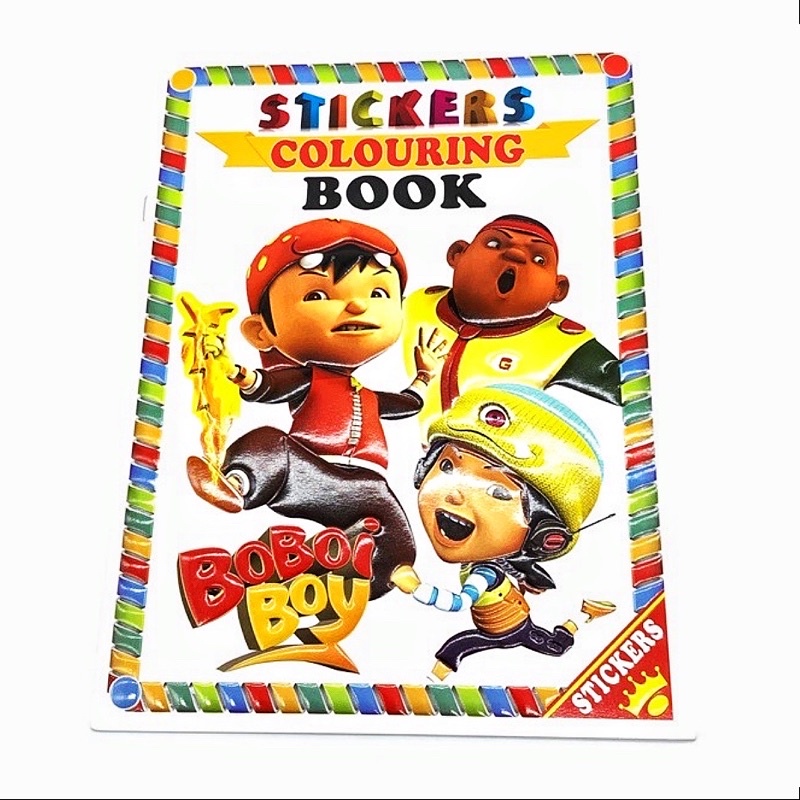 Children A4 Cartoon Sticker Book Colouring Book Kids Drawing Book Buku ...