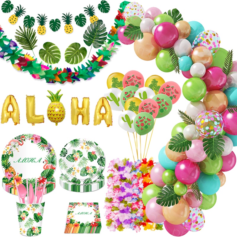 Tropical Hawaiian Balloon Garland Arch Kit Hawaii ALOHA Happy Birthday ... Tropical Hawaiian Balloon Garland Arch Kit Hawaii ALOHA Happy Birthday ...
