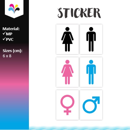 Gender sticker toilet label stickers female male symbol ladies men ...