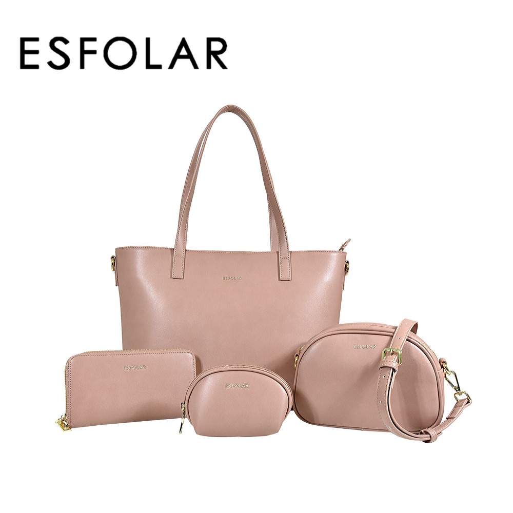ESFOLAR Aurora 4 in 1 PU Leather Handbag Set | Shopee Malaysia