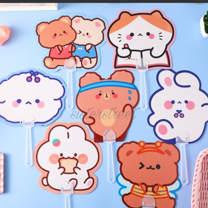 Cartoon Hand Fan Creatif Bear Comel Kartun Kipas Kecil Mini Portable ...