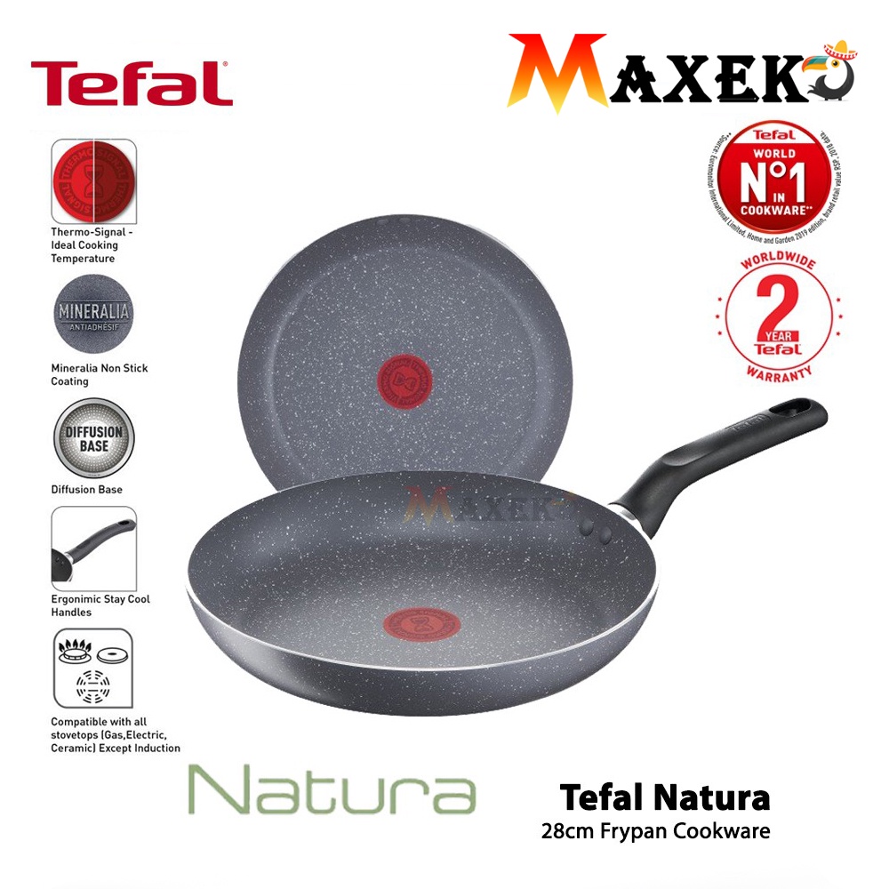MAXEKO 🕊 Tefal Natura 20cm/24cm/28cm/32cm/34cm Frypan/Deep Frypan Cookware Periuk Pot Pan Wok ...