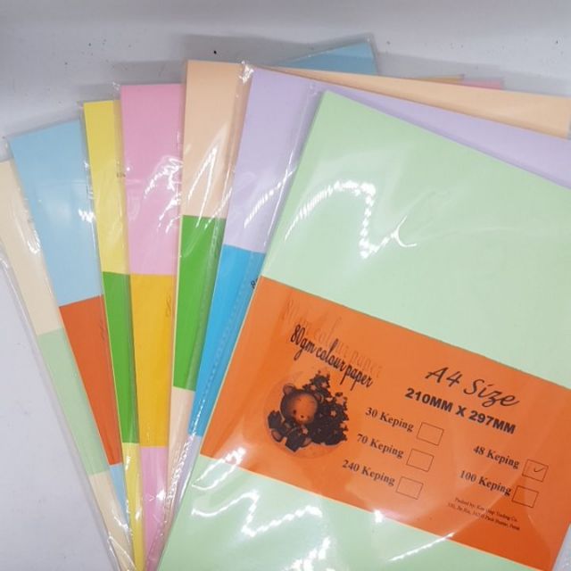 🍀READY STOCK🍀48shee/pkt 80gm Colour paper( Soft Colour) | Shopee Malaysia