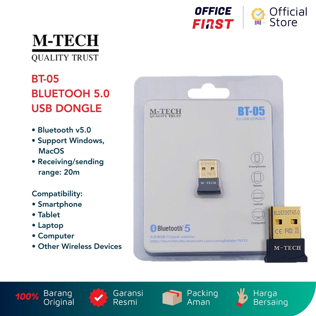 M-tech BT 05 Bluetooth 5.0 USB Dongle Adapter Nano v5 BT05 MTech ...