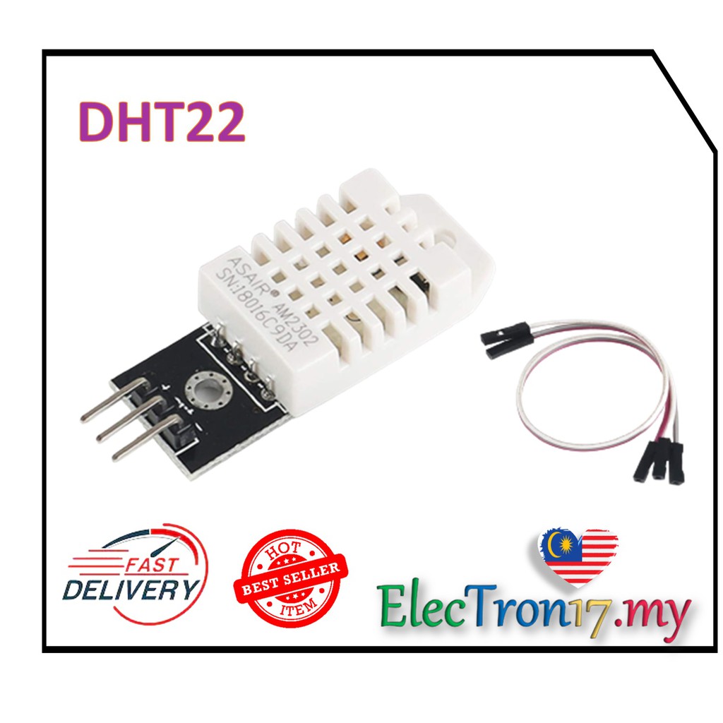 DHT 11 DHT22 Digital Temperature & Humidity Sensor Module With Cable ...