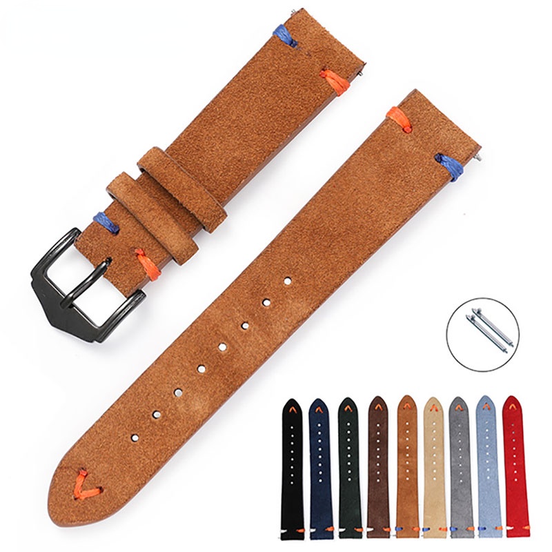 Suede Leather Watch Straps 20mm 22mm For Samsung Galaxy Watch4 Classic ...