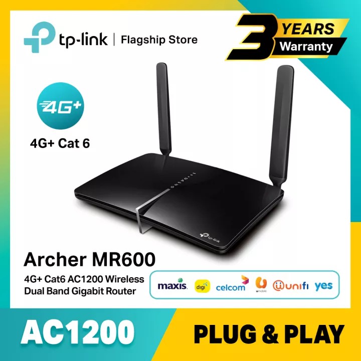 TP-Link Archer MR600 [ 4G+ Cat6 ]AC1200 Wireless Dual Band Gigabit ...