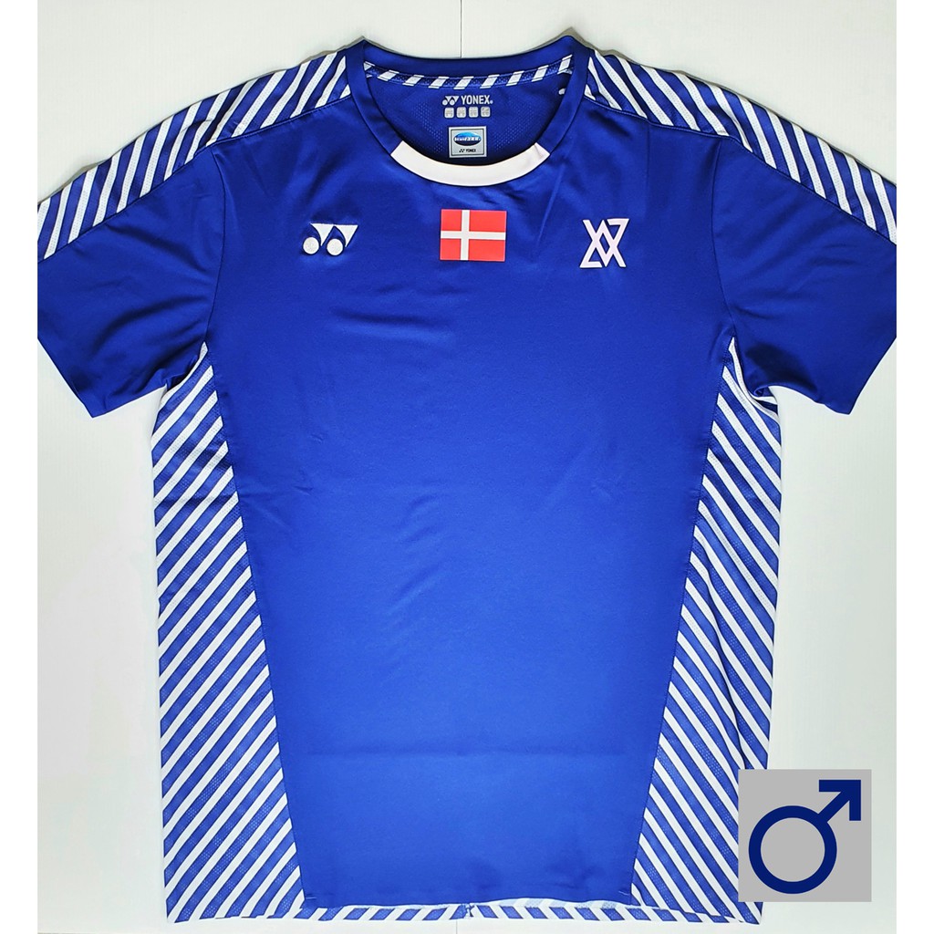 UPDATED!!! YONEX 10249EX VIKTOR AXELSEN 2018 Season Blue Shirt Size L ...