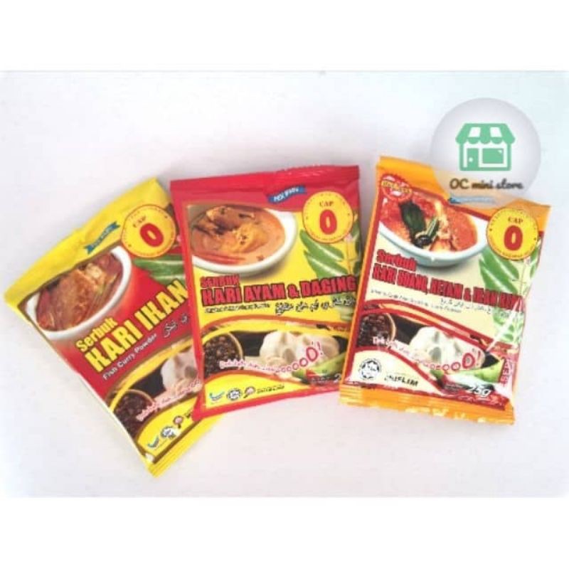 Serbuk Kari Cap O 25g ( Kari Ayam/Daging, Kari Ikan, Kari Udang/Ketam ...