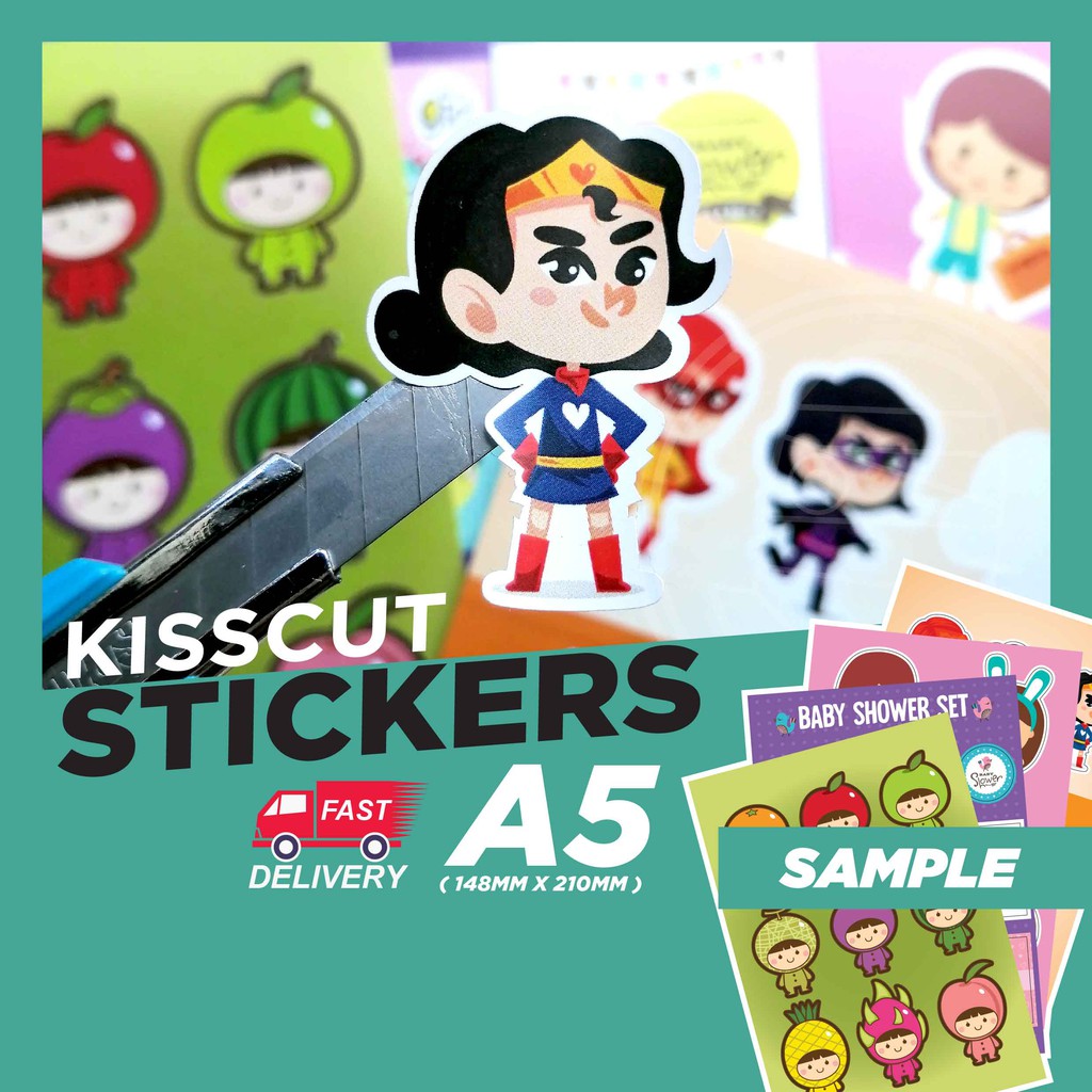 A5 STICKER Sheet with cutting (print your own design) | Shopee Malaysia