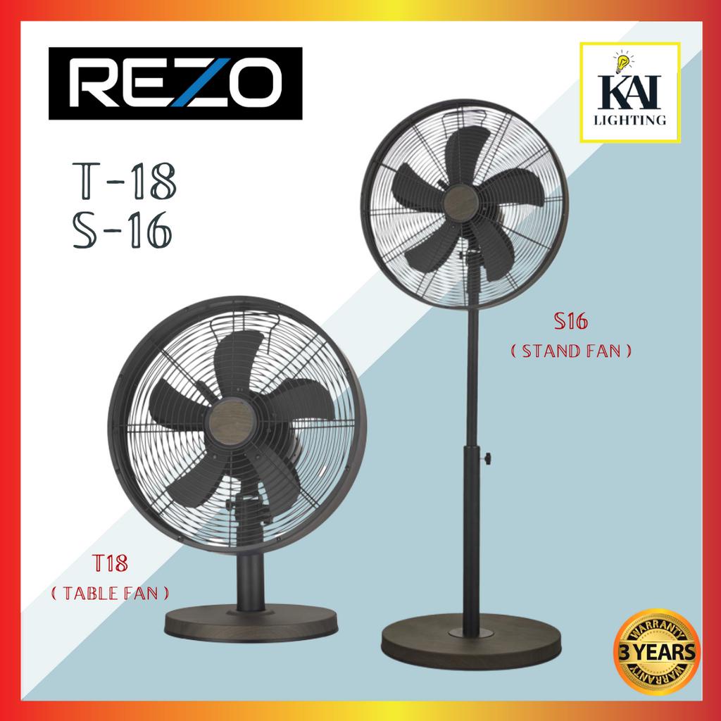 Rezo S16 / T18 Premium Antique Heavyduty Stand fan Table fan | Shopee ...