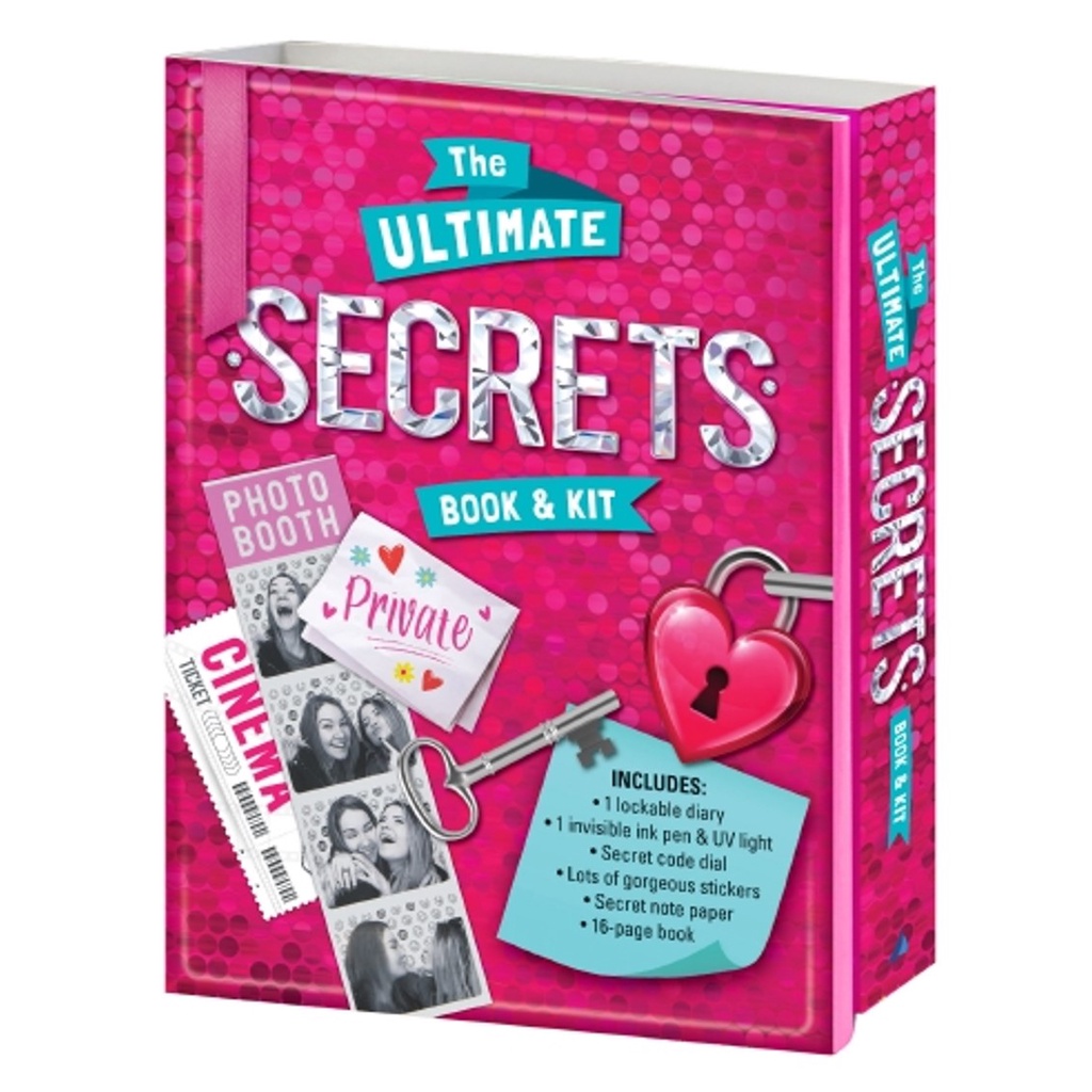 Kids Ultimate Secrets Book & Kit with Invisible Ink Pen UV Light Diary ...