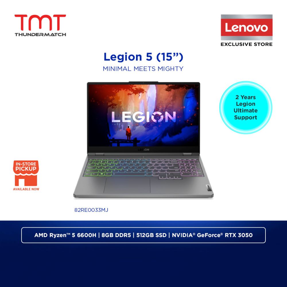 Lenovo Legion 5 15ARH7 82RE0033MJ Gaming Laptop | AMD R5 6600H | 8GB ...
