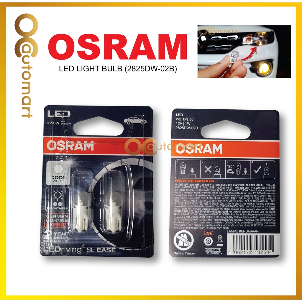 (2 year guarantee) Osram LED T10 12V 1W Sky White 6000k or 6700K OEM ...