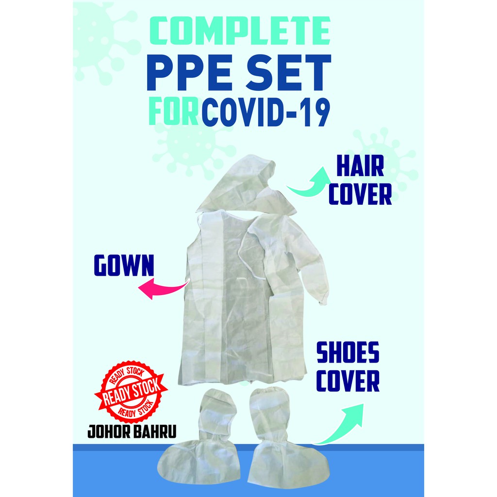 Isolation Full Set PPE or Gown only - Non Woven 42gsm(Ready Stock ...