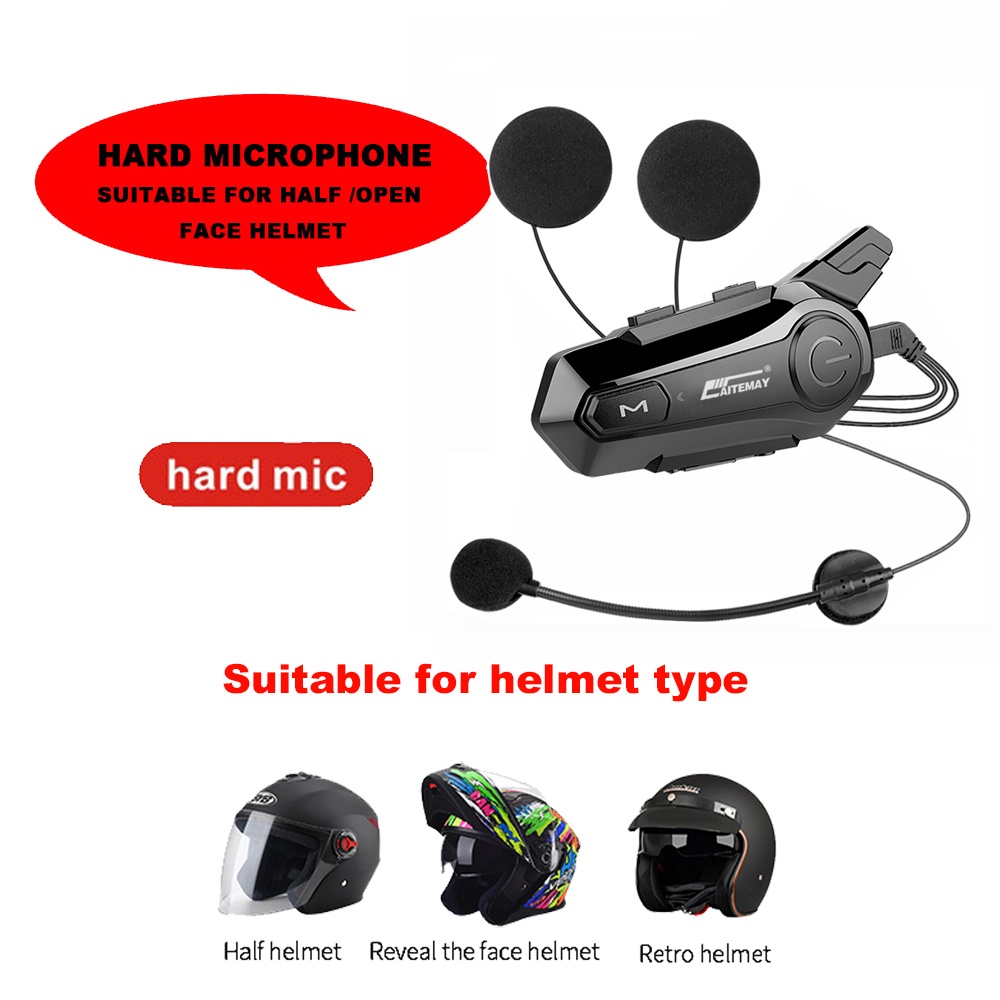 Wireless Motorbike Helmet Headset Intercom BT V5.0 Motorcycle Wireless ...