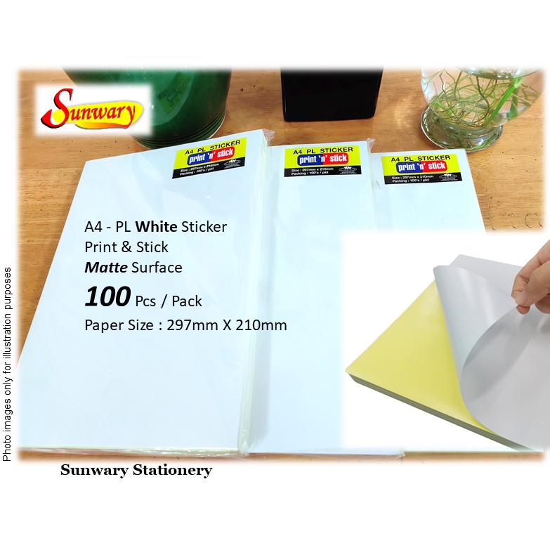A4 Self Adhesive - A4 Label Sticker Paper (100 sheets/pack) / A4 PL ...