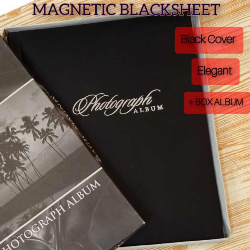 Black Sheet Magnetic Album Photo Album Self Adhesive Wedding Photo ...
