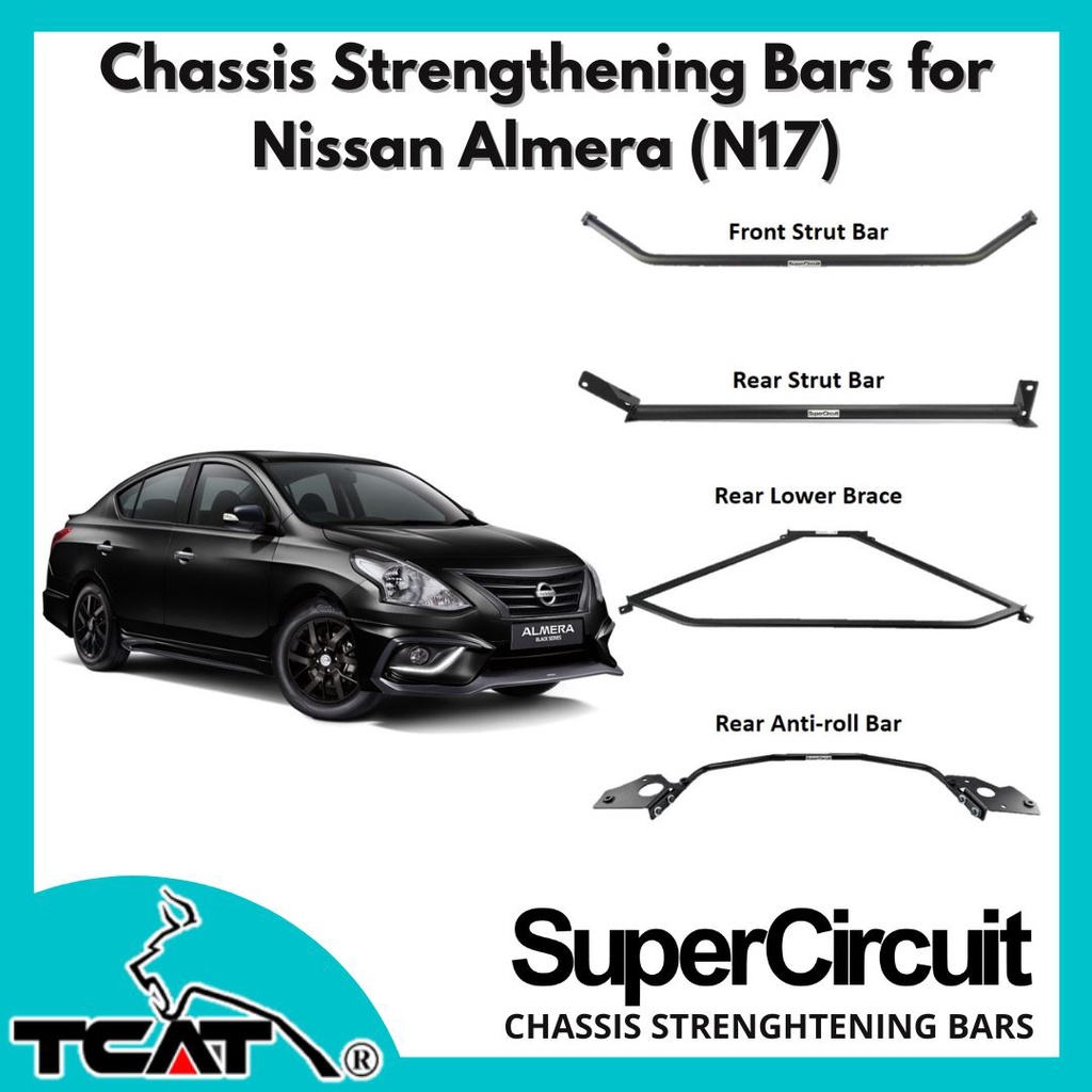 Nissan Almera N17 Complete Set SuperCircuit Chassis Strengthening Bars ...