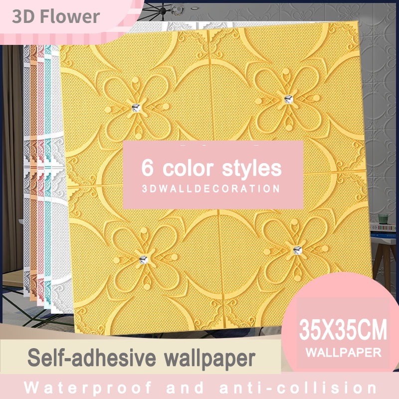Kertas Dinding 3D Siling pelekat dinding Pelekat busa kalis air hiasan ...