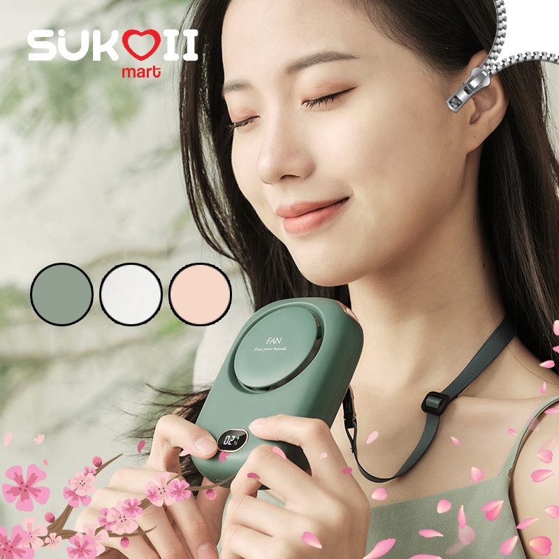 SKOI Portable Mini Neck Fan USB Rechargeable Fan Bladeless Kipas Mini 3 ...