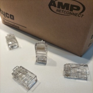 AMP High Speed RJ45 (100pcs) Crystal Network Connector 8P8C Cat5e Lan ...