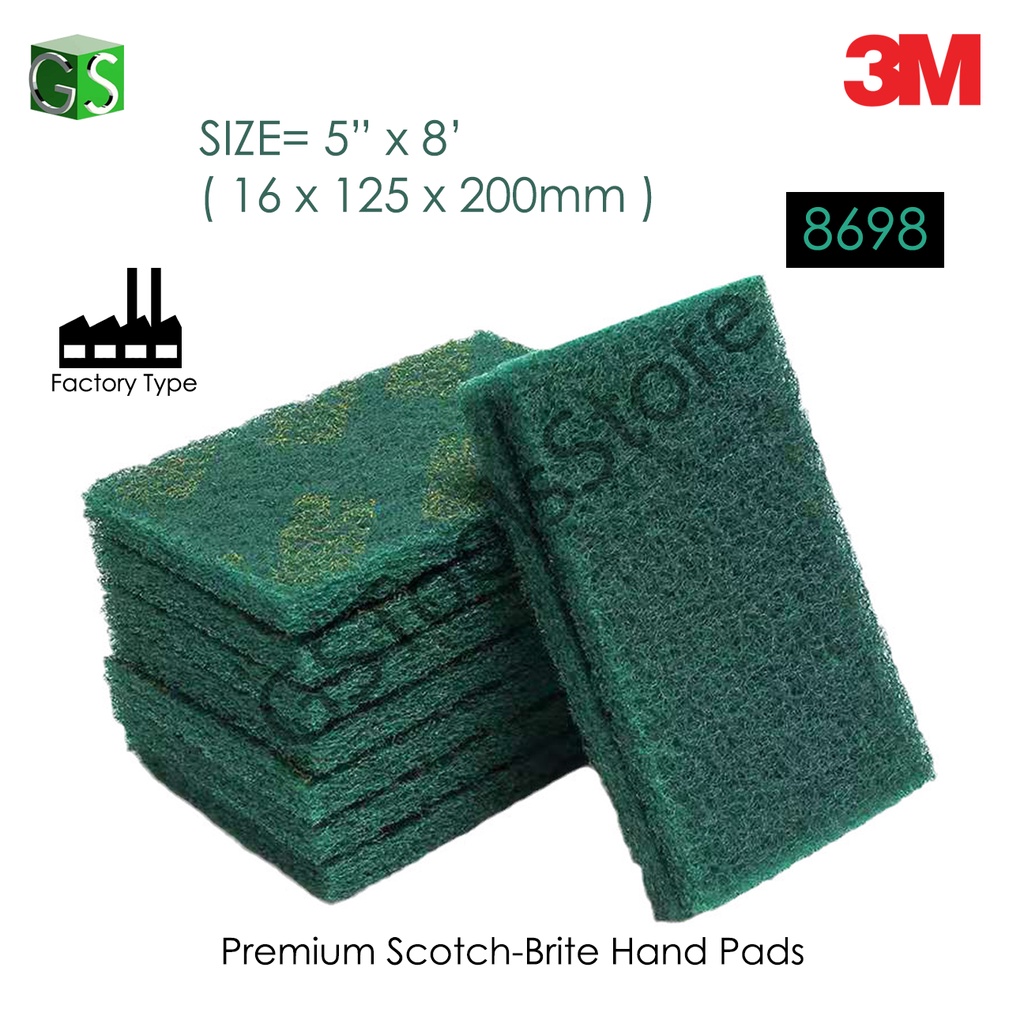 3M 8698 Premium Polishing Scotch-Brite Hand Pads Size 16 x 125 x 200mm ...