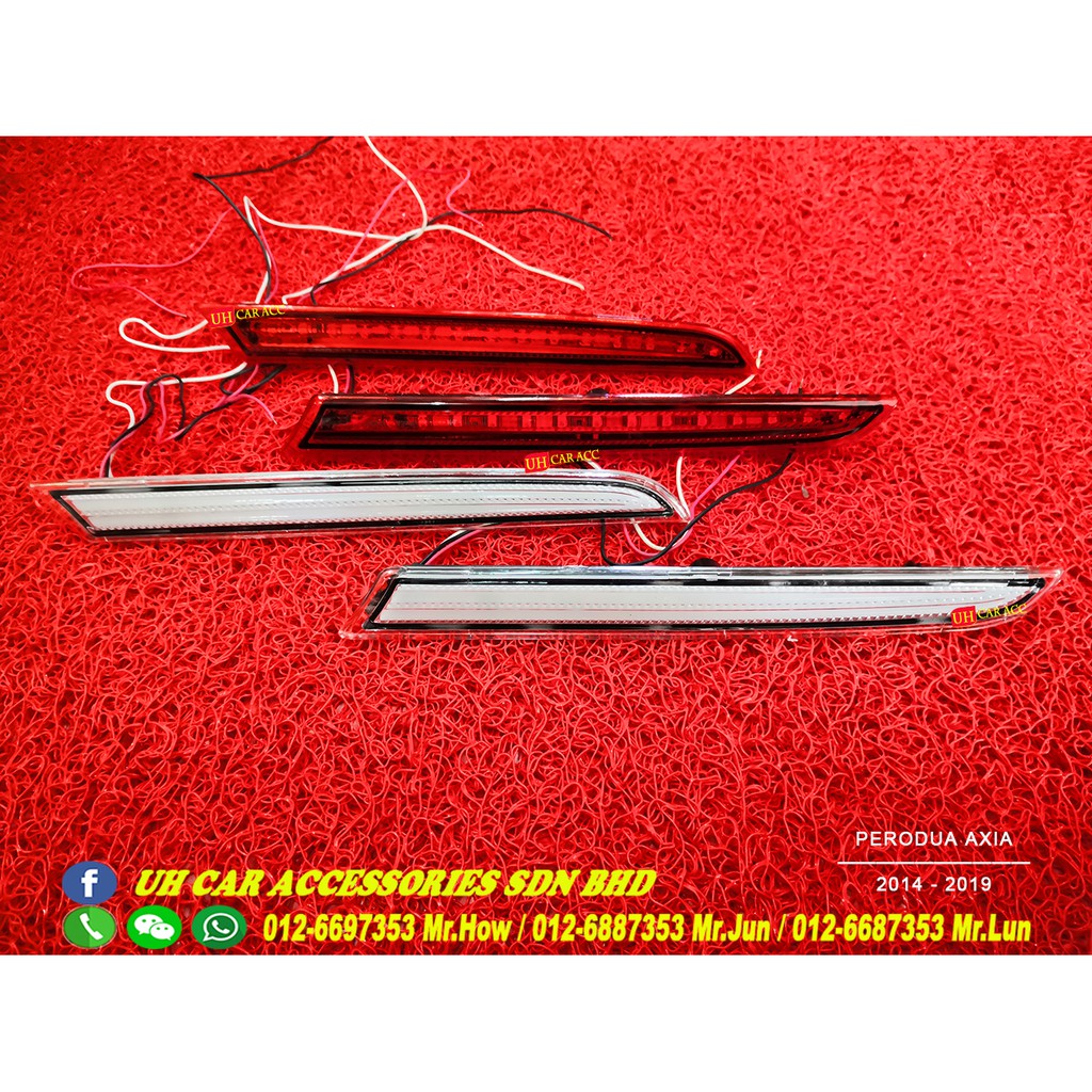 Perodua axia 2014-2019 se spec rear bumper led reflector lamp light ...