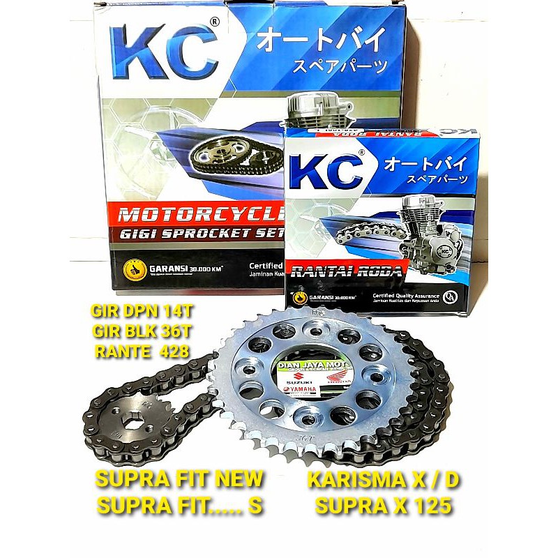 (KC) Supra Fit New Gearset 14T/36T/106L Model SSSS Original KC Chrome ...
