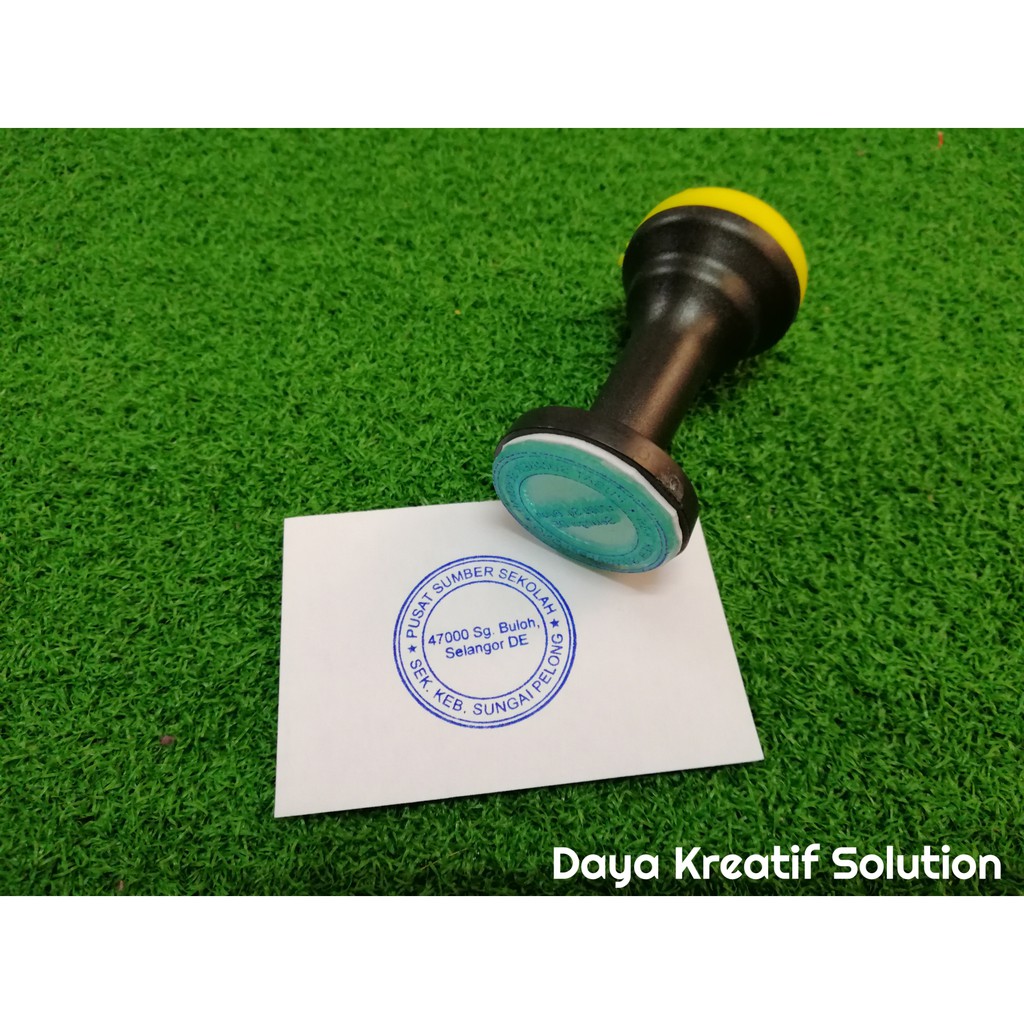 [CUSTOM MADE] RUBBER STAMP Cop Bulat Company/Syarikat/Sekolah/Jabatan | Shopee Malaysia