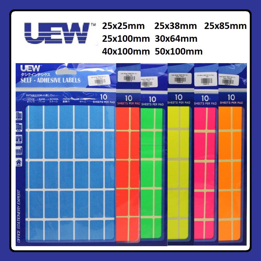 UEW Label Sticker/Self Adhesive Color Label Sticker/Assorted Sizes ...