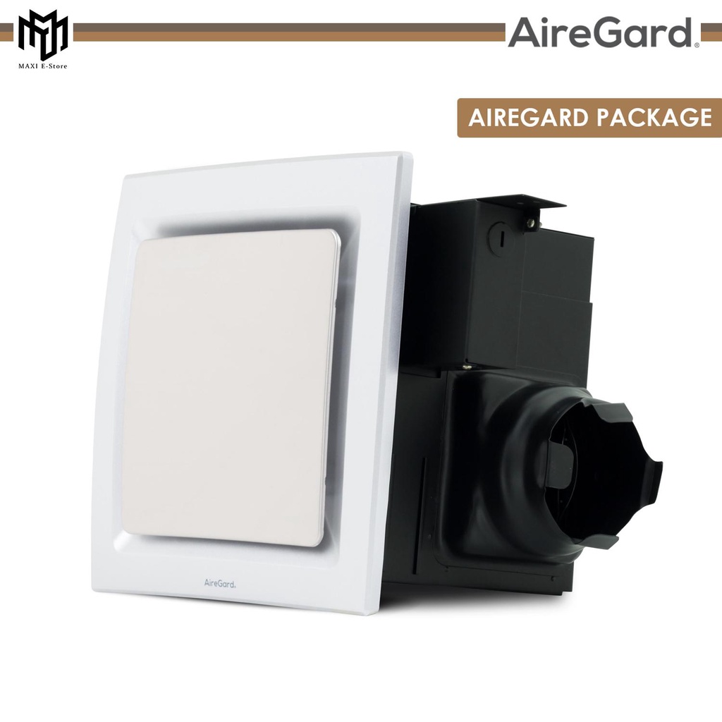 AireGard D2 Air Ventilation Exhaust Fan - Silver AS9020D2 + 2M Wall ...