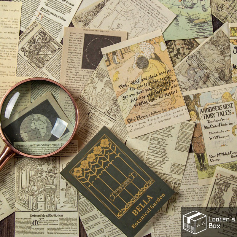 [CLEARANCE] 50 Sheets Mini Double-Sided Printing Vintage Booklet Retro ...