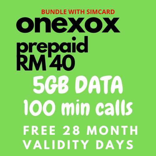 ONEXOX PREPAID SIMPACK BUNDLE PAGKAGE (SP FAT5M) | Shopee Malaysia