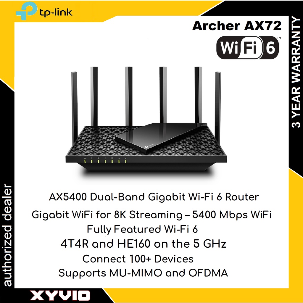 TP-Link Archer AX72 AX5400 Dual Band Gigabit WiFi 6 Router | Shopee ...
