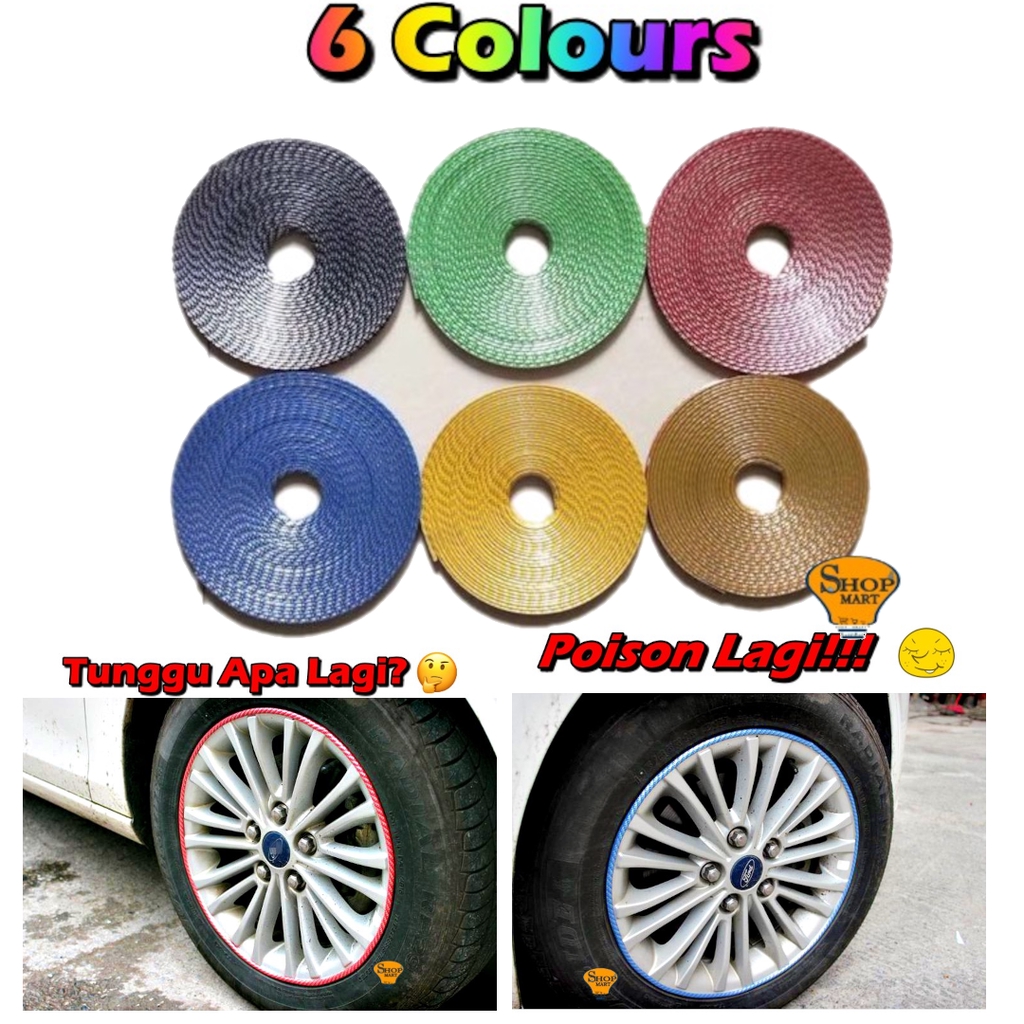 8 Meter Car Tire Lining Sticker Rim Protection Wheel Hub Rim Edge ...