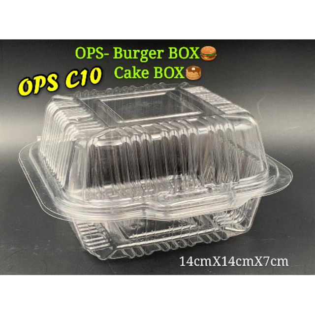 OPS-C10 BENXON/Go5L Burger box tray with Lock ( 100pcs+-)Bakery Disposable Plastic Clear Food ...