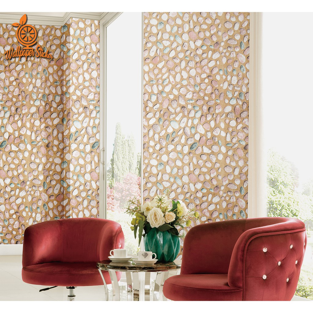 Gh084 PEBBLE Motif 10mX45cm Wallpaper Wall Sticker | Shopee Malaysia