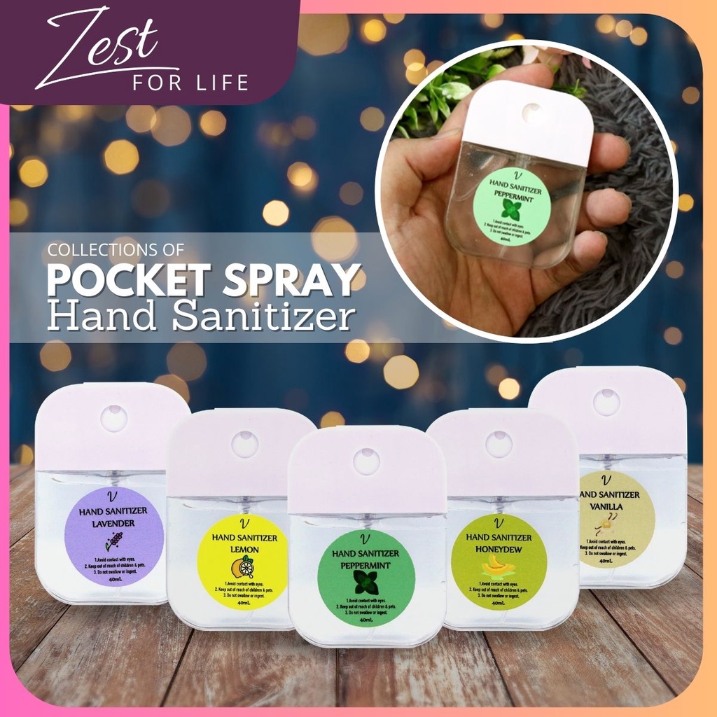 Pocket Hand Sanitizer Spray 40ml Refillable Ins Scented Fragrance Bulk ...