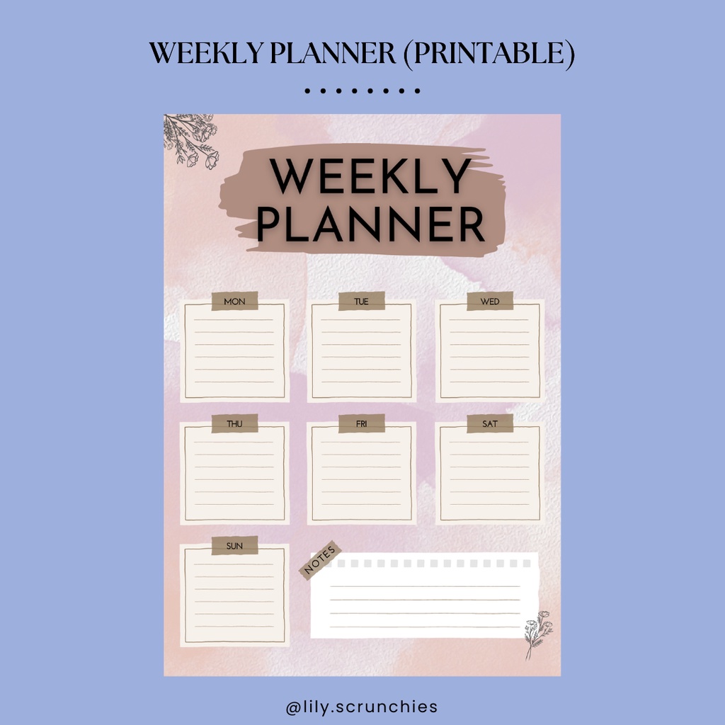 Printable Minimalistic Peach Weekly Planner (Digital) | Shopee Malaysia
