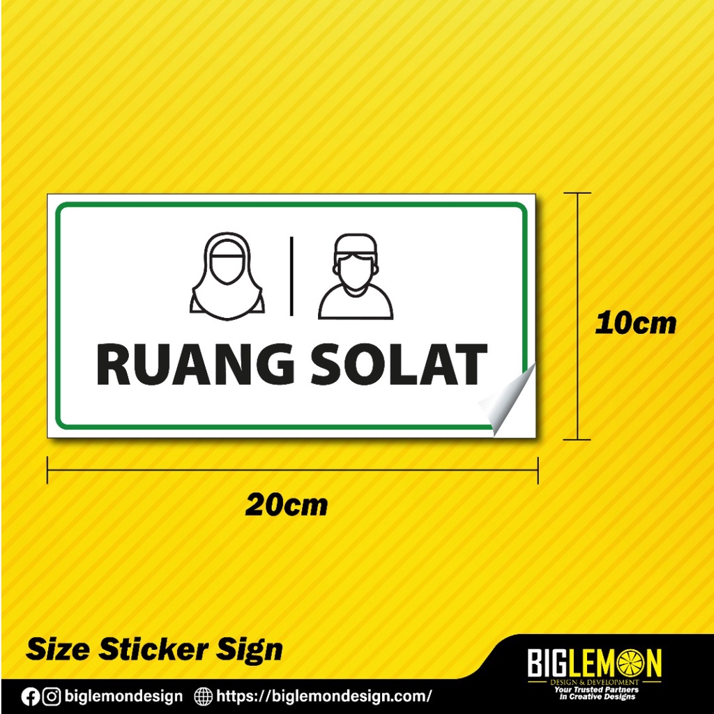 Sticker SURAU/Ruang Solat/Bilik Solat/Bilik Sembahyang/Sticker Sign ...