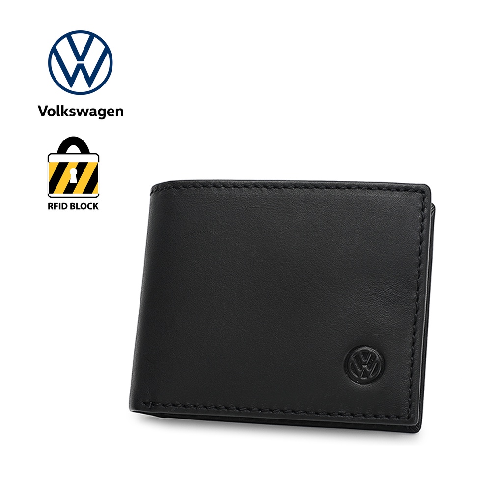 [Clearance] Volkswagen Genuine Leather RFID Bifold Short Wallet - Black ...